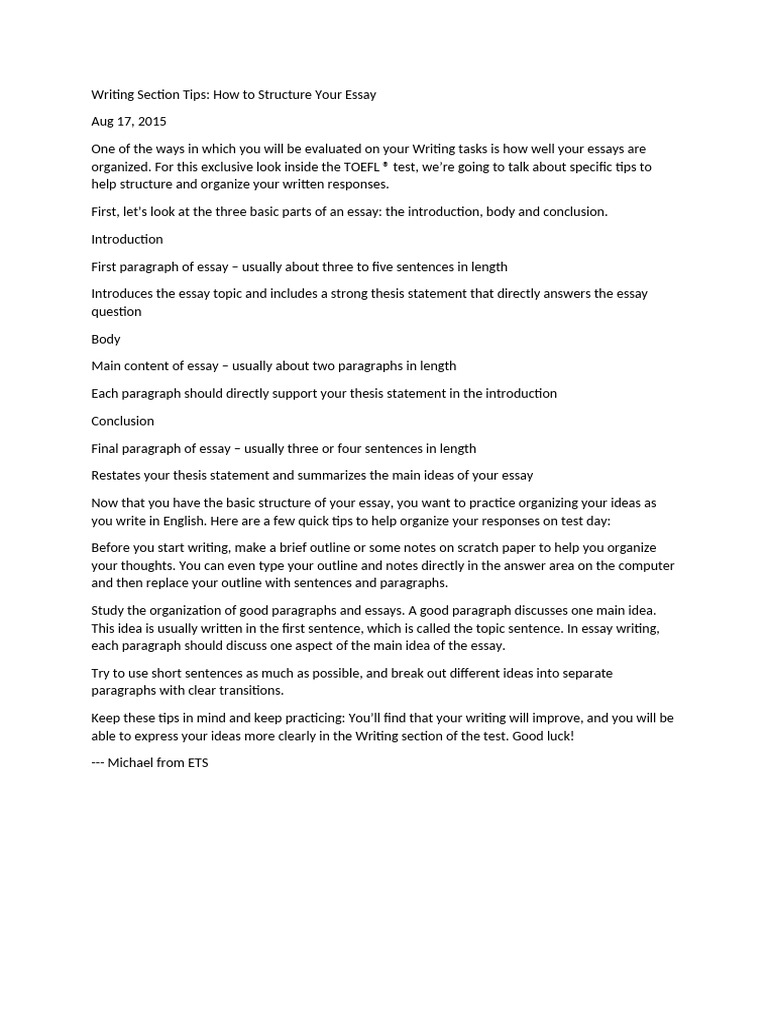 How To Structure Your Essay | PDF