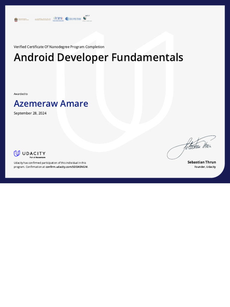 Android Certificate | PDF