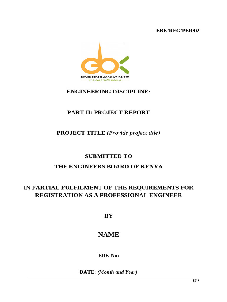 Part Ii - Project Report Format For All Engieering Disciplines.... | PDF