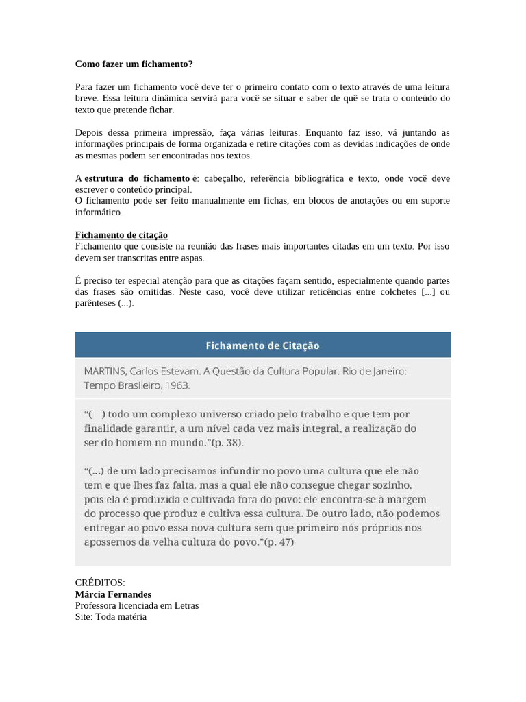 Como Fazer Um Fichamento | PDF