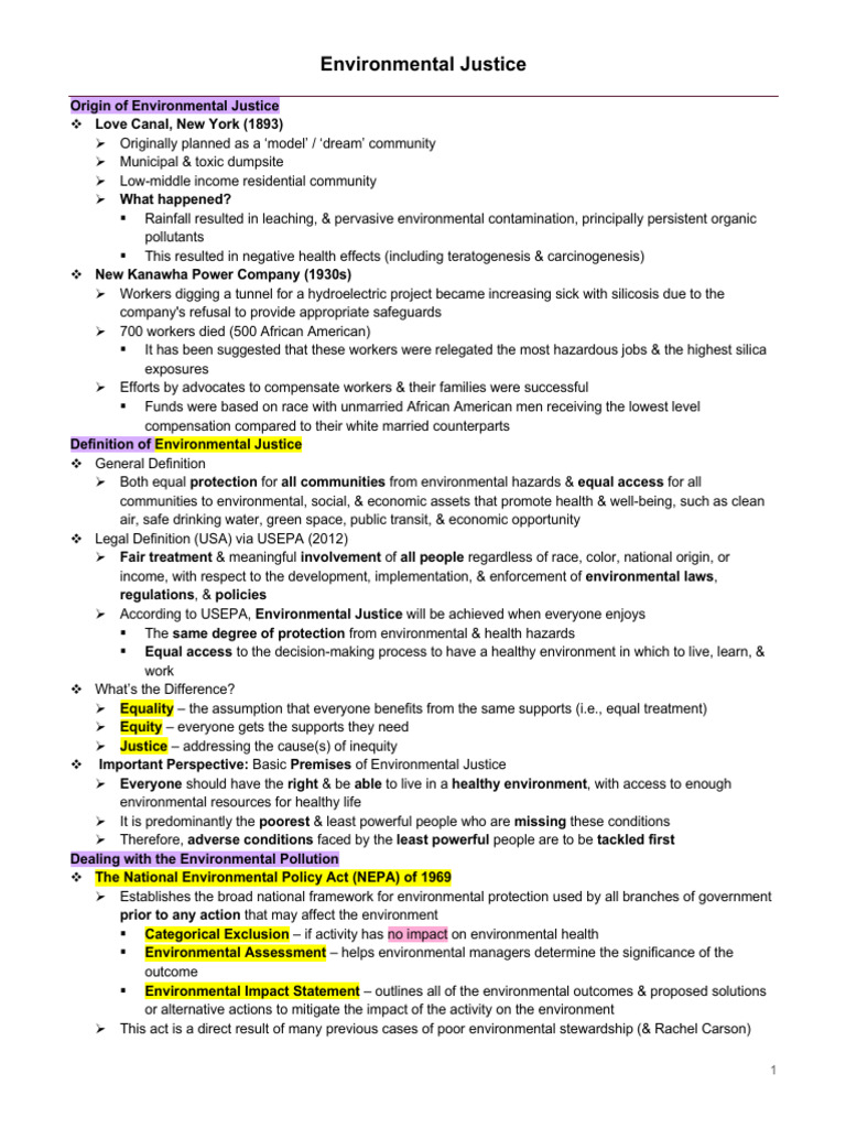 Environmental Justice | PDF | Superfund | National Environmental Policy Act