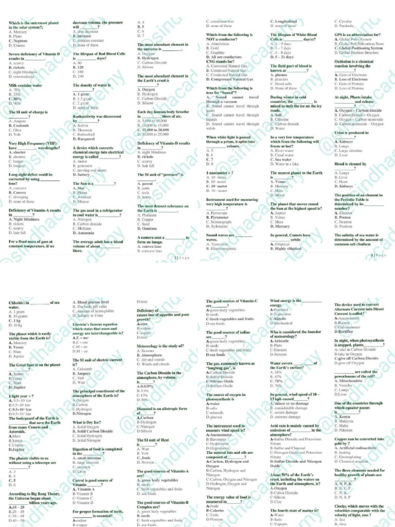 PAkMCQs Everyday Science | PDF