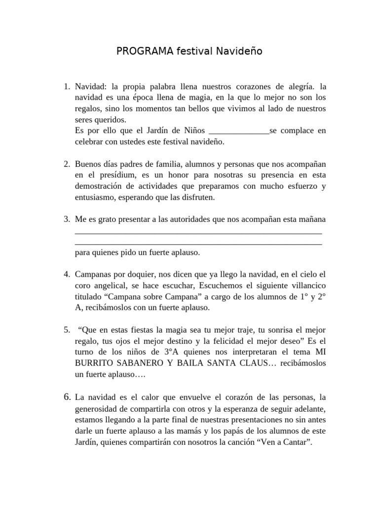 Programa Navideño | PDF | Navidad