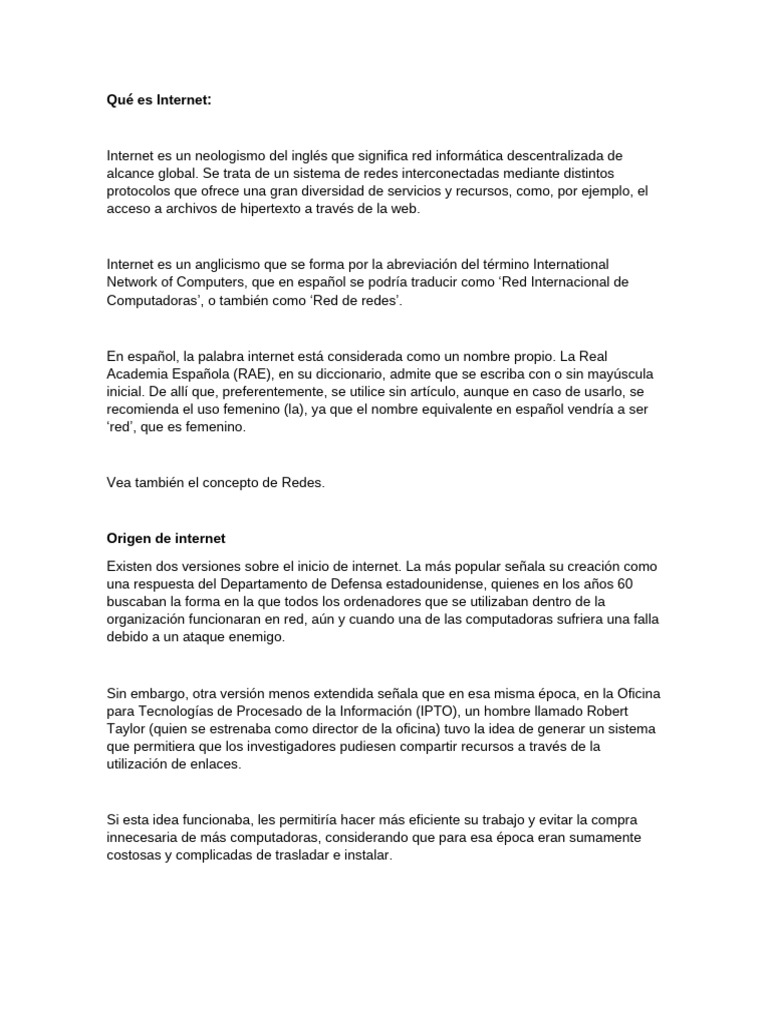 Qué Es Internet | PDF | Internet | Red mundial