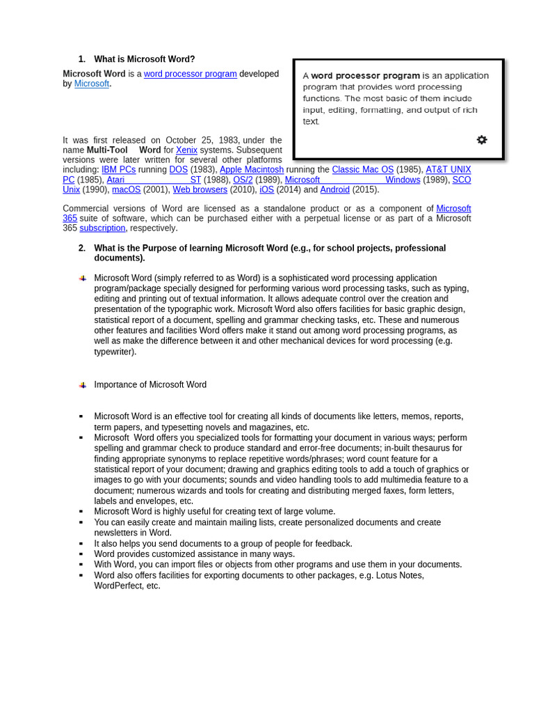 What Is Microsoft Word | PDF | Microsoft Word | Word Processor