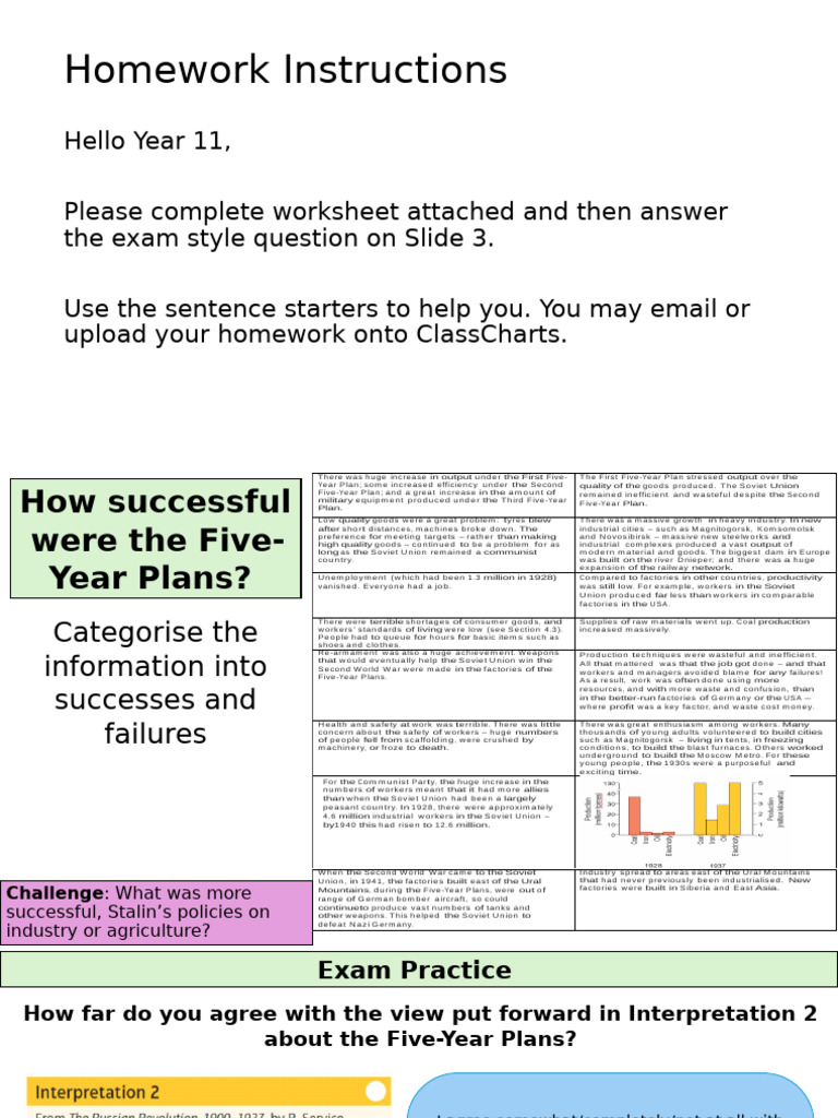 Y11 Industrialisation Evaluation Homework | PDF