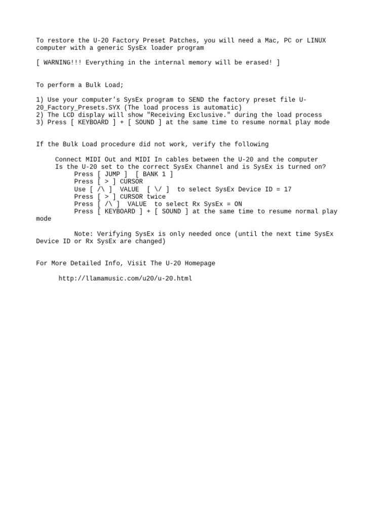 U-20_Load_Instructions | PDF