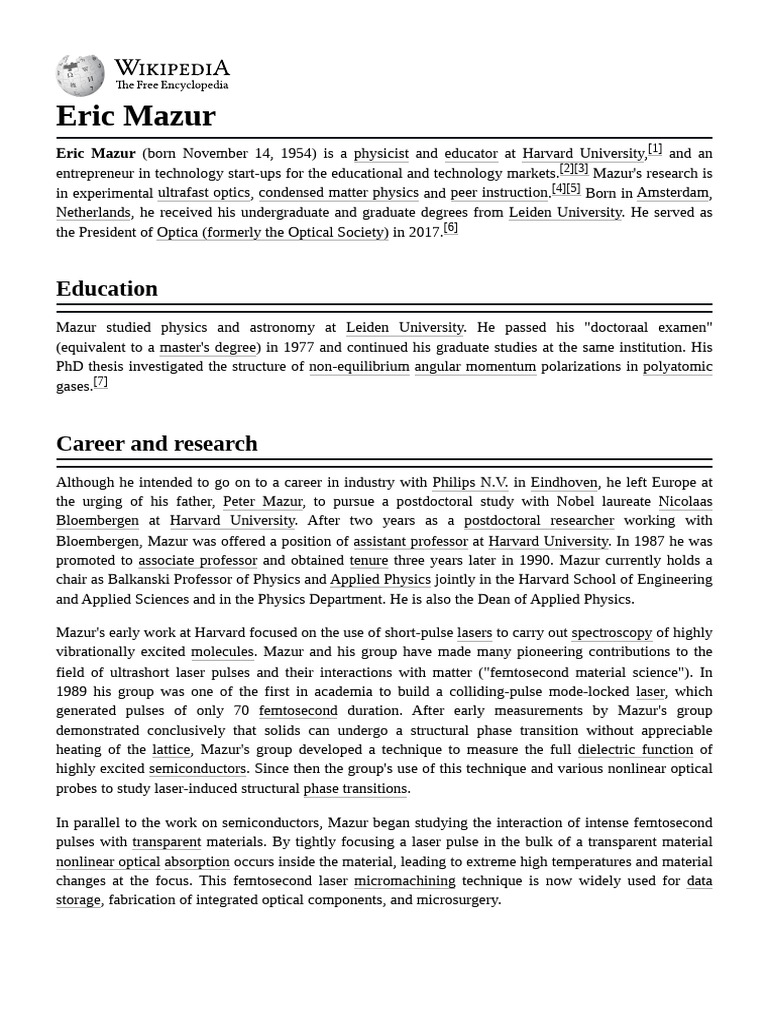 Eric_Mazur | PDF | Physical Sciences | Materials Science