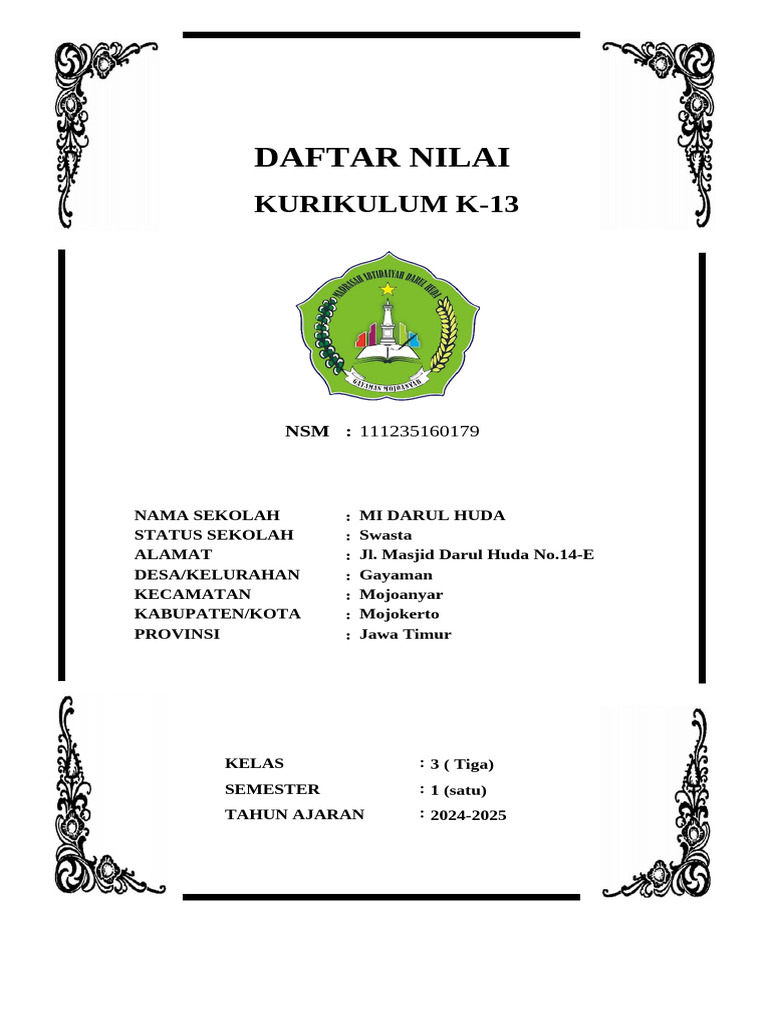 Daftar Nilai Kumer Kelas 3a | PDF
