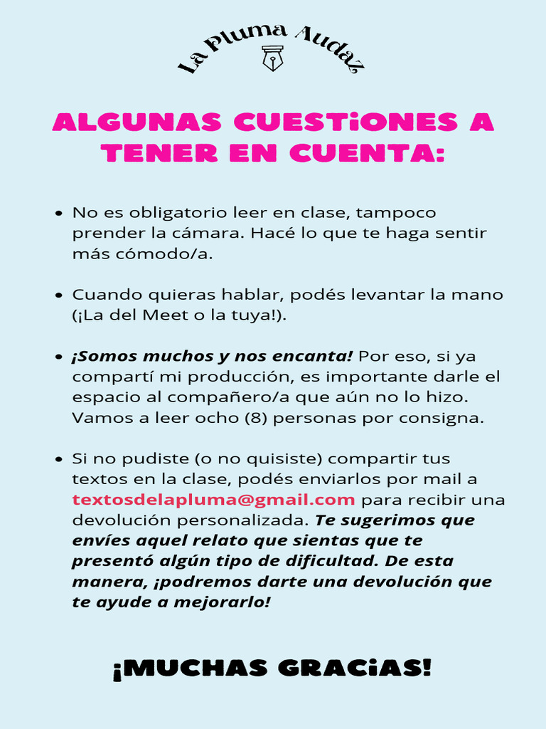 Cuestiones importantes para el Taller | PDF