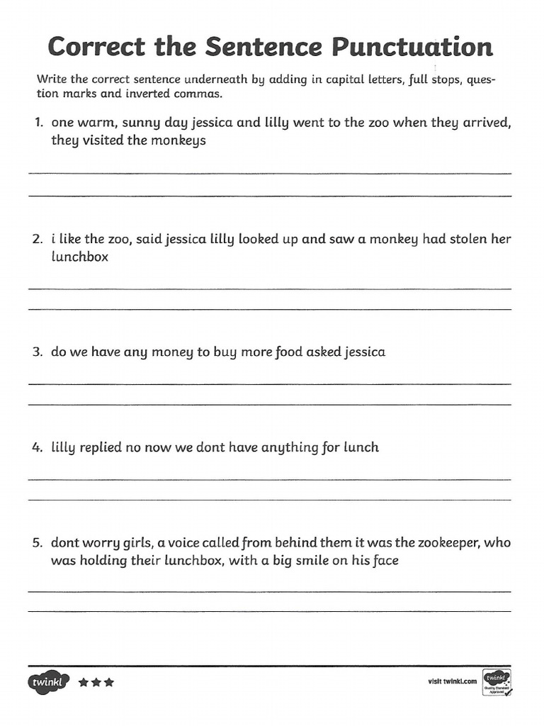 Punctuation Worksheet 2 | PDF