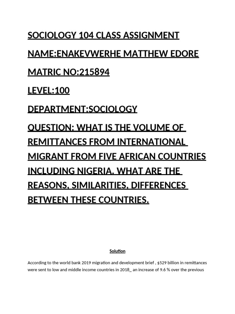 Sociology 104 c-WPS Office | PDF | Remittance | Gross Domestic Product