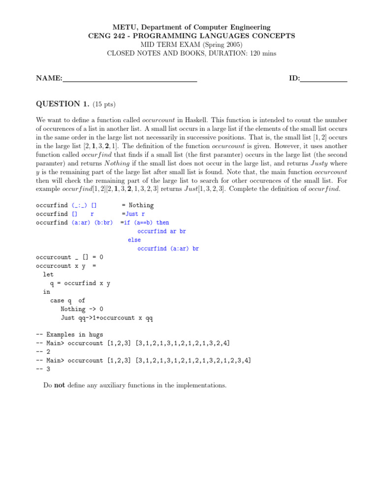 2005-mt-key | PDF | Scope (Computer Science) | Parameter (Computer Programming)