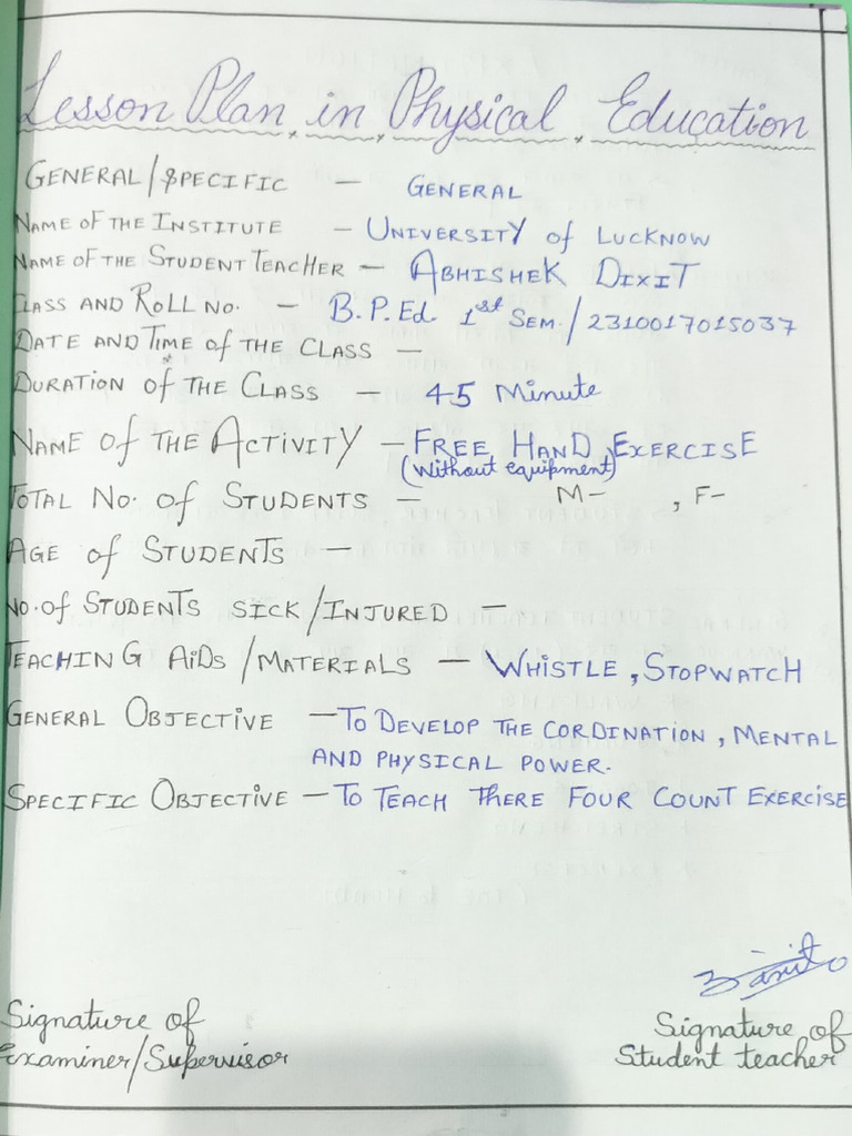 Free Hand Lesson Plan | PDF