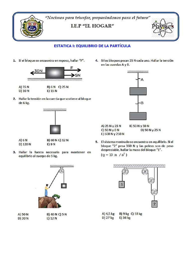 Semana 3 1ro Sec ESTATICA | PDF