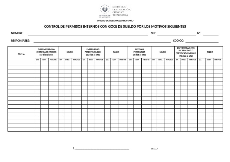 CONTROL DE PERMISOS INTERNOS | PDF