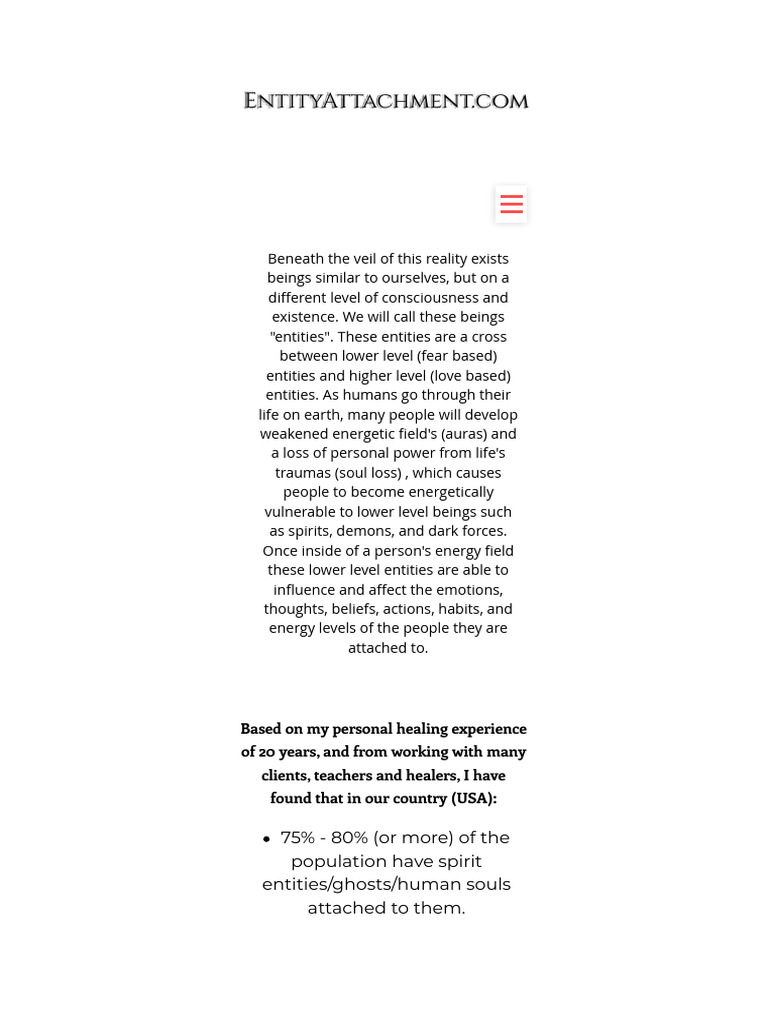 Entity Removal & Clearing - Shamanic Healing | PDF | Soul | Mental Disorder