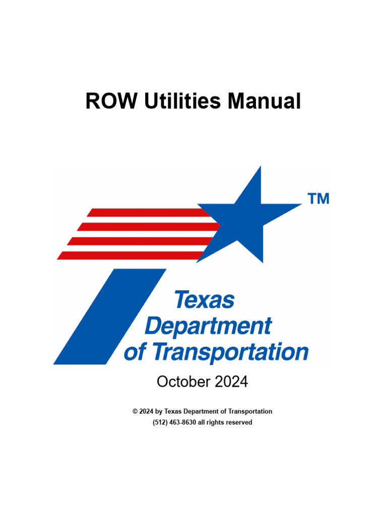 ROW Utilities Manual: October 2024 | PDF