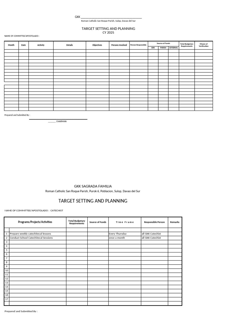 Gkk 2024 Planning | PDF