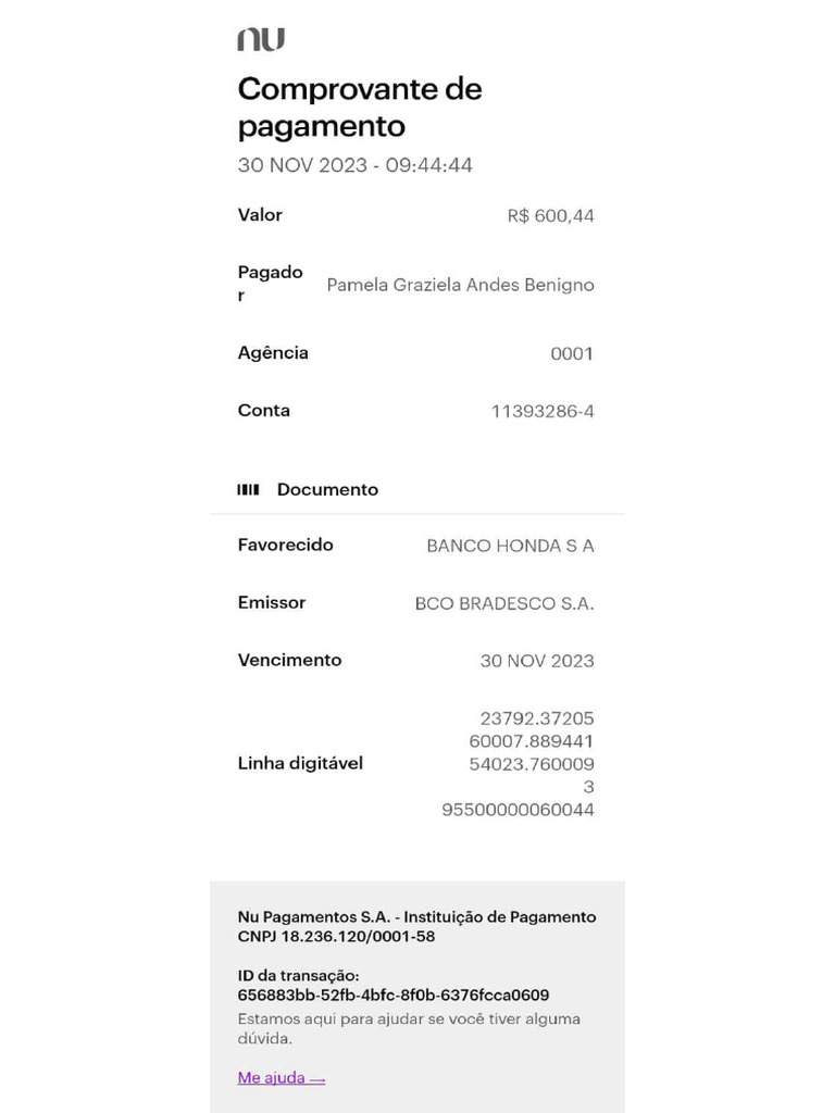 Comprovante Honda | PDF