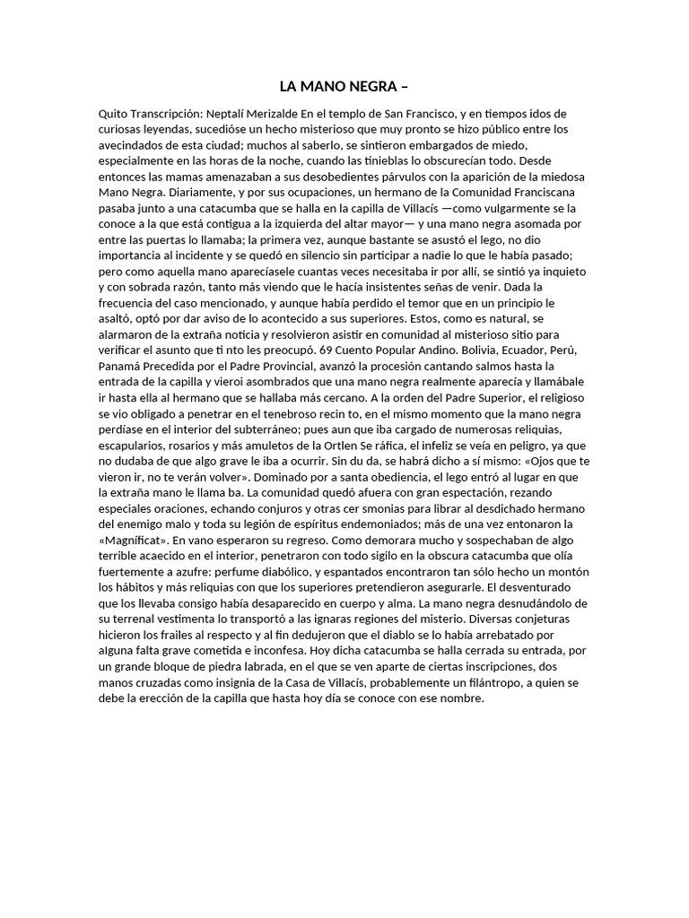 LA MANO NEGRA leyenda. | PDF