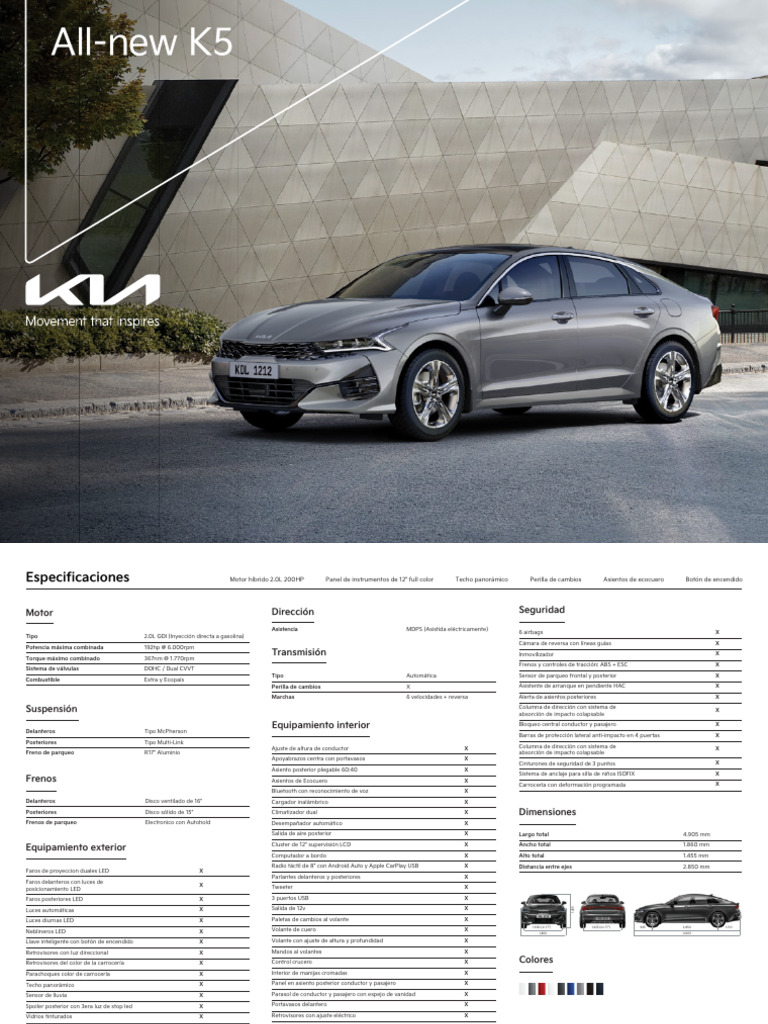 Ficha_Kia_K5 | PDF