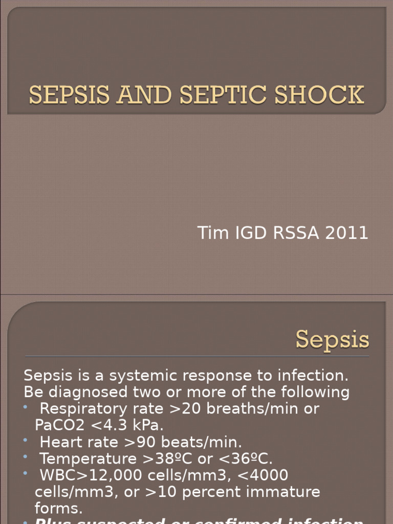 488803211 Sepsis and Septic Shock Ppt | PDF | Sepsis | Shock (Circulatory)