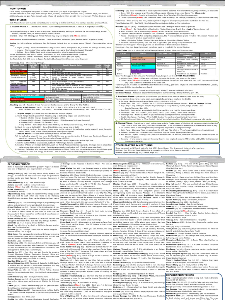 Xia - Base Plus Embers Player Reference Sheet V1.2 | PDF