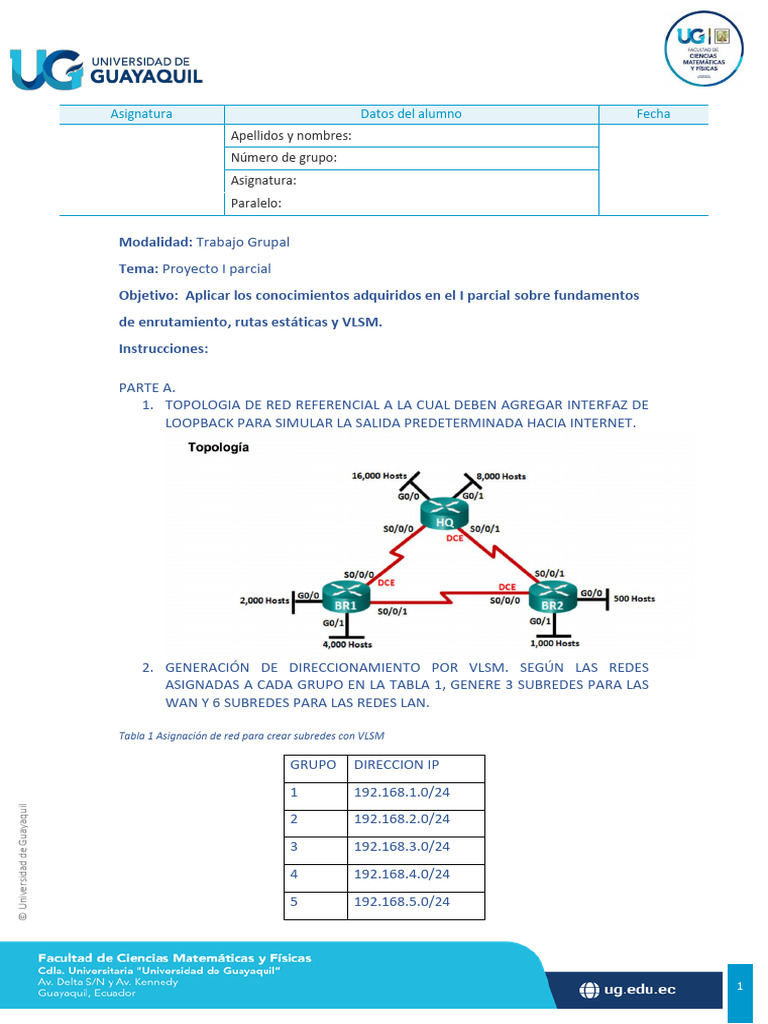 Proyecto Enrutamiento Ip Cii 2024 | PDF | Enrutador (Computación) | Dirección IP