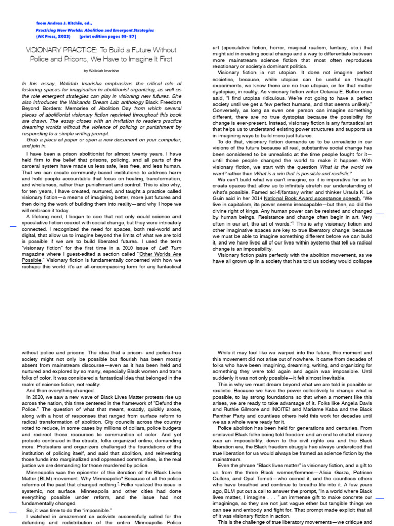 Ritchie Imarisha and What Are ES | PDF | Science | Community