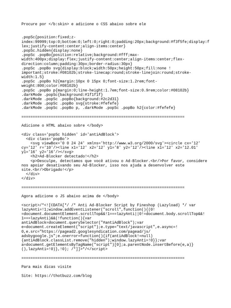 Implementing Anti Ad-Blocker Script | PDF | Web Development | Web Standards