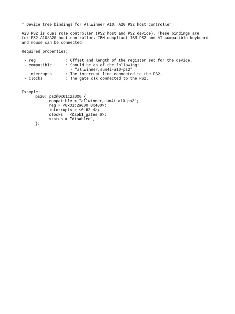 Allwinner, Sun4i ps2 | PDF