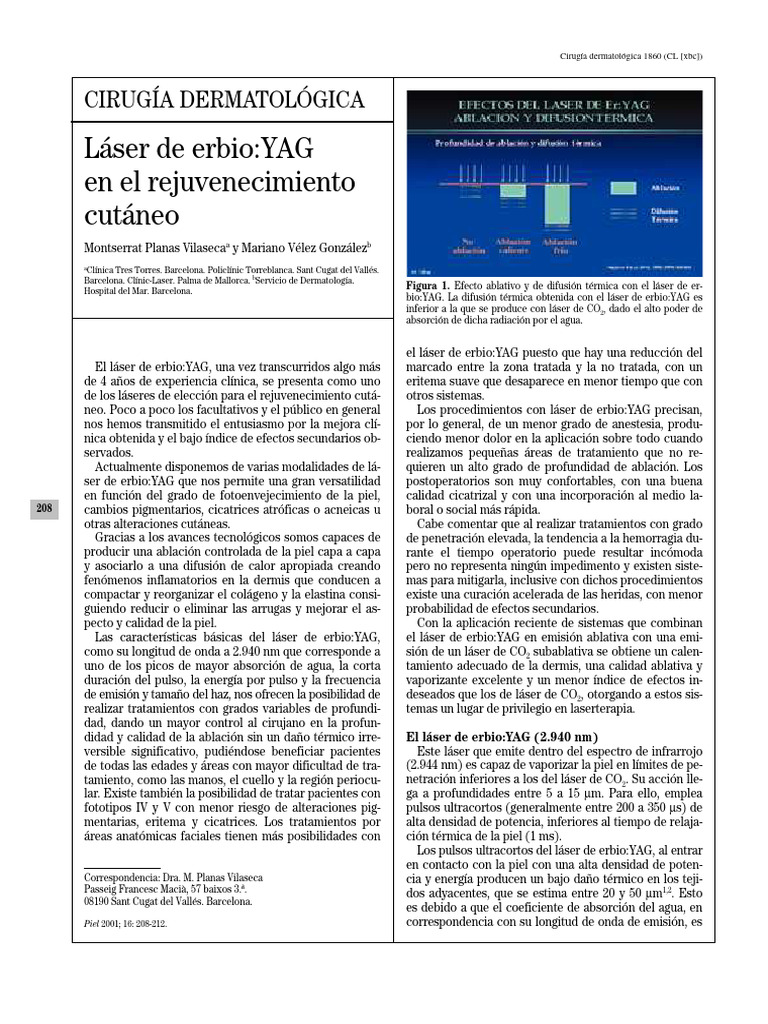 Láser de Erbio:YAG en Rejuvenecimiento Cutáneo | PDF | Agua