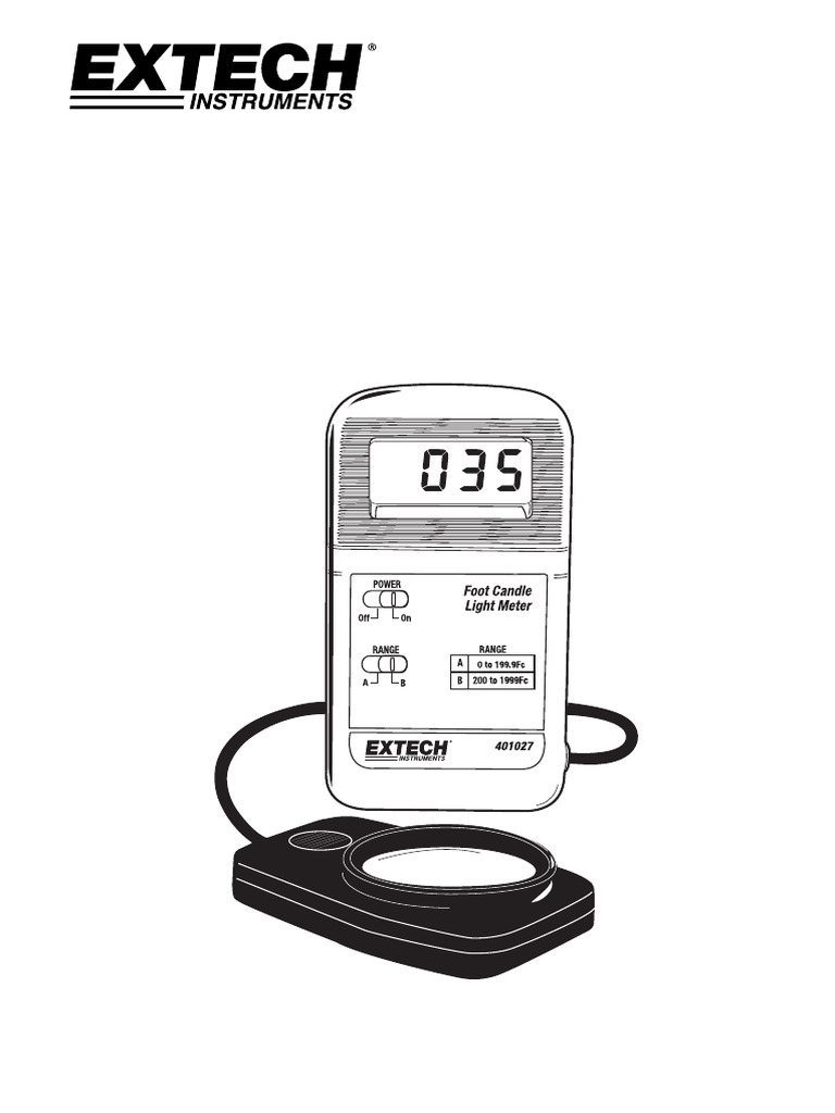 Luxímetro Extech 401027: Manual Usuario | PDF | Sensor