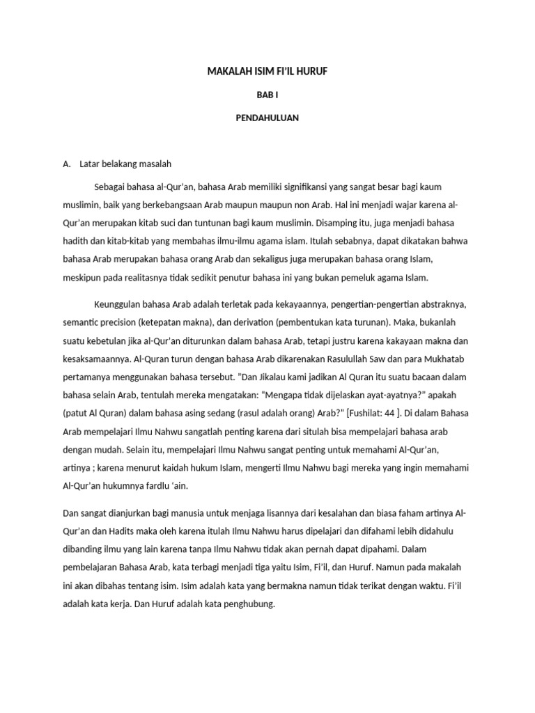 makalah kalimah isim | PDF