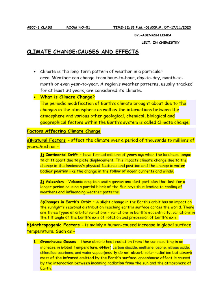 Climate Change & Global Warming | PDF | Greenhouse Effect | Climate Change