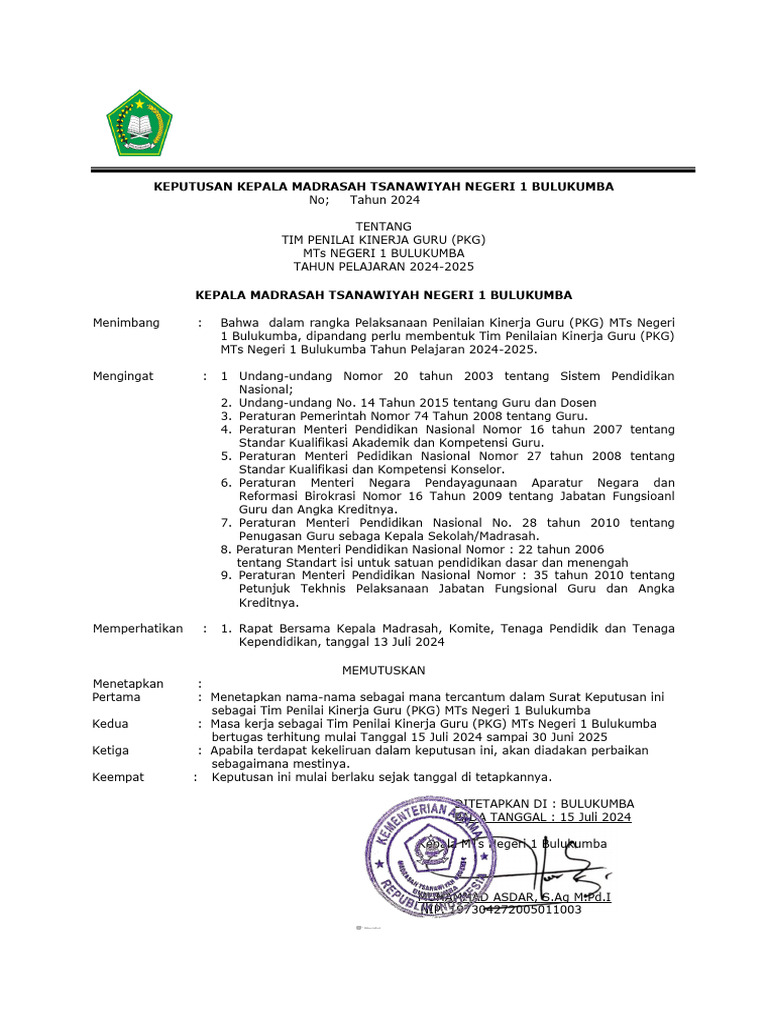 SK PKG Tp. 2024 2025 | PDF