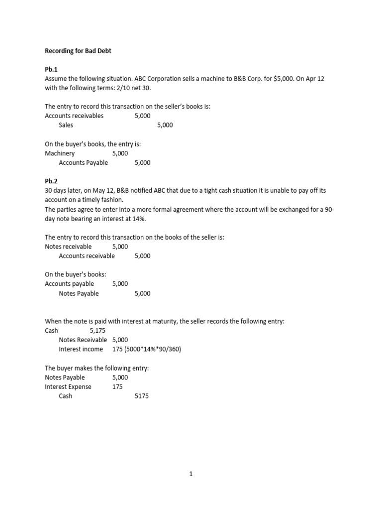 Recording_Bad_Debt | PDF | Bad Debt | Debits And Credits