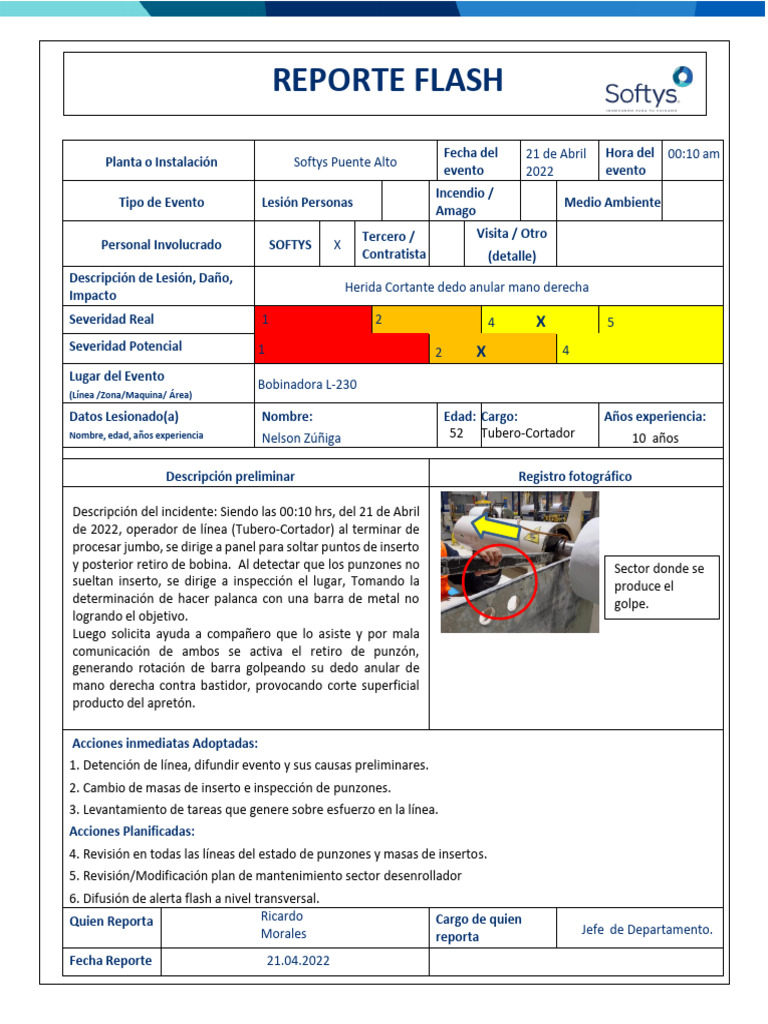 21.04.22 Reporte Flash Nelson Zuñiga L-230 - Puente Alto - Chile | PDF