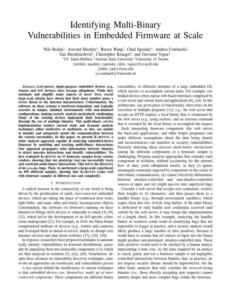 asia-20-Redini-Identifying-Multi-Binary-Vulnerabilities-In-Embedded-Firmware-At-Scale-wp | PDF ...