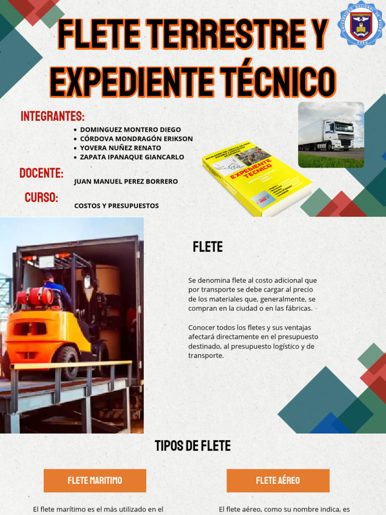 Flete Terrestre y Expediente Técnico | PDF | Presupuesto | Planificación