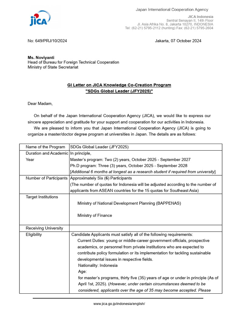 SDGs Global Leader (JFY2025) - GI Letter_signed | PDF