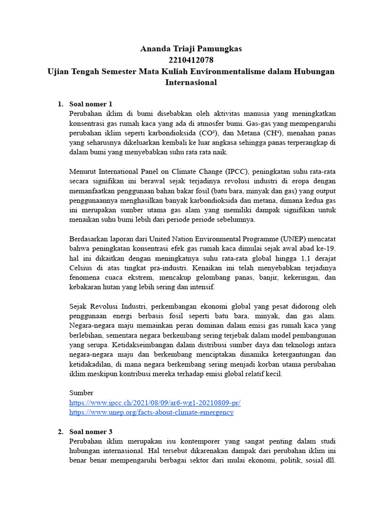 Ananda Triaji Pamungkas - 078 - UTS Environmentalisme Dalam Hubungan ...