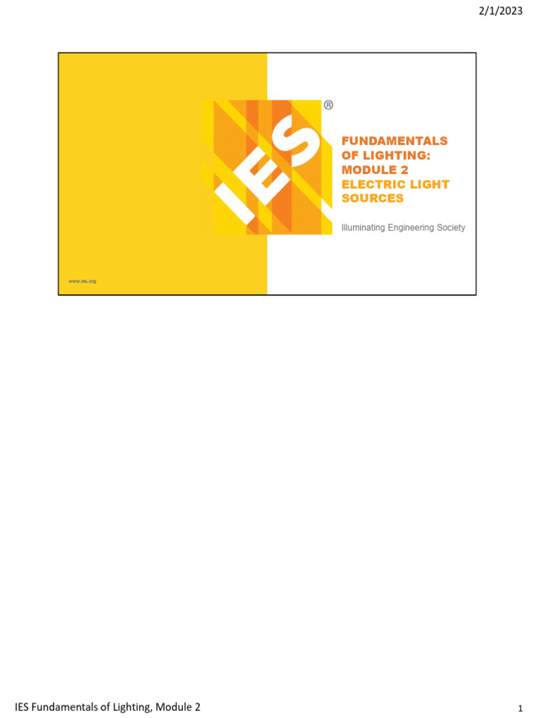 FOL Module 2 Electric Light Sources | PDF | Incandescent Light Bulb ...
