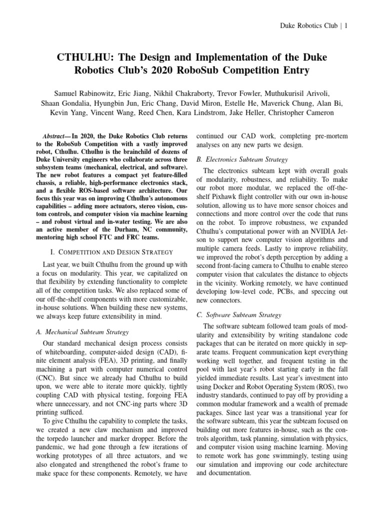 paper2020 | PDF | Computer Vision | Robot