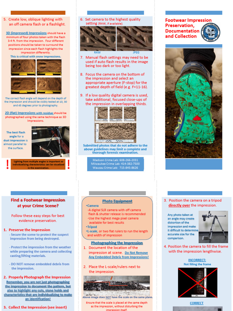 Footwear Evidence Brochure | PDF | Camera | Flash (Photography)