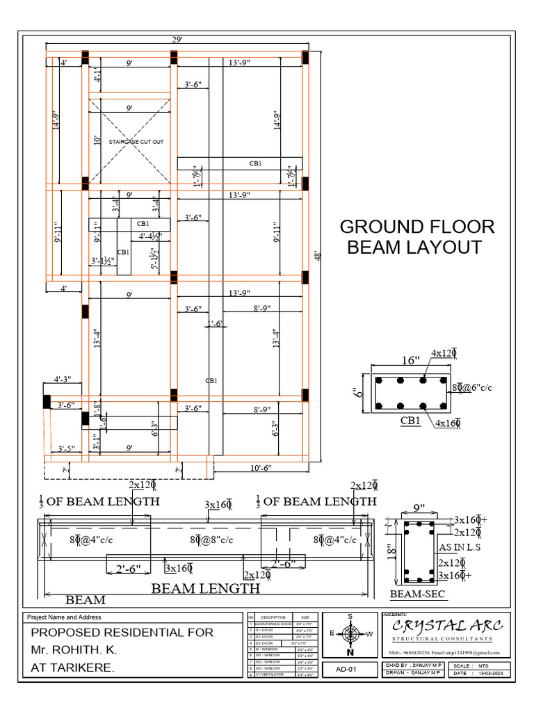 Rohit - GF - Beam Layout | PDF