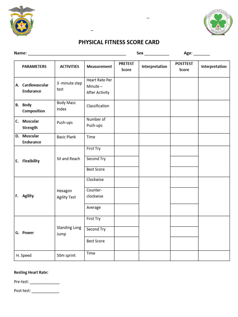 PFT Scoresheet 1 | PDF