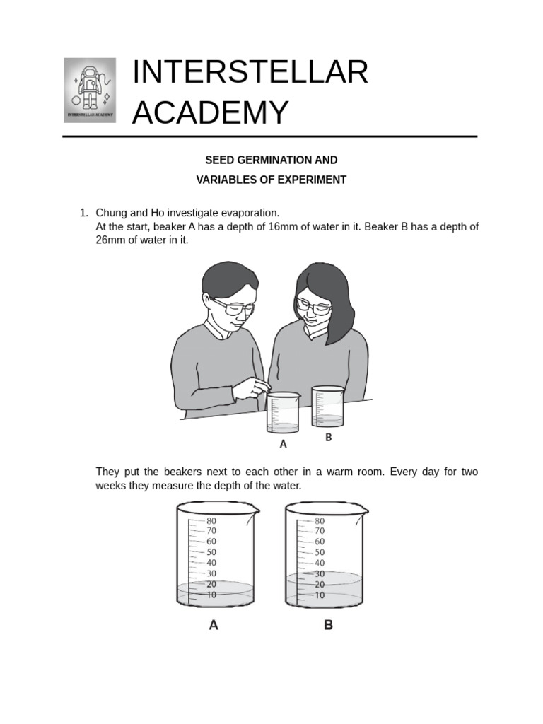 Seed Germination and Variables of Experiment | PDF | Seed | Germination
