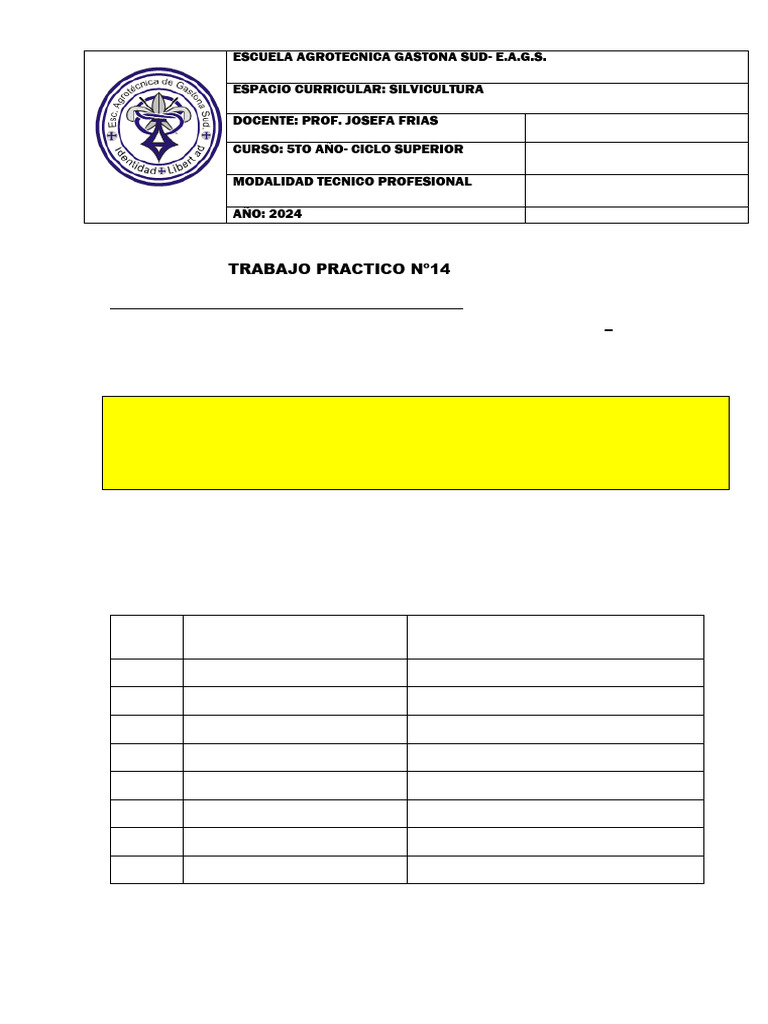 Trab. Pract. #14-Silvicultura - 2024 | PDF | Pesticida | Plaga (organismo)